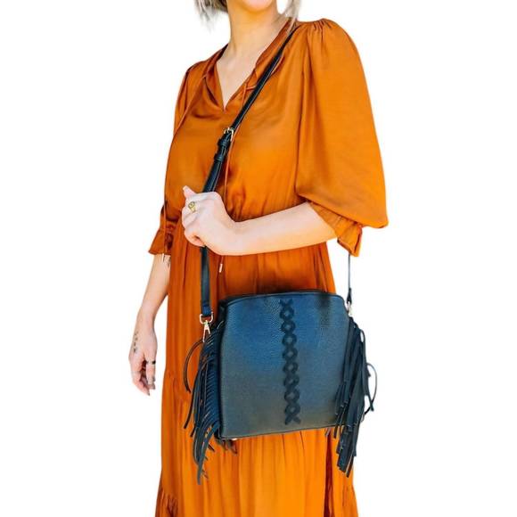 Caroline Hill | Bags | New Caroline Hill Moss Crossbody Fringe Bag In ...